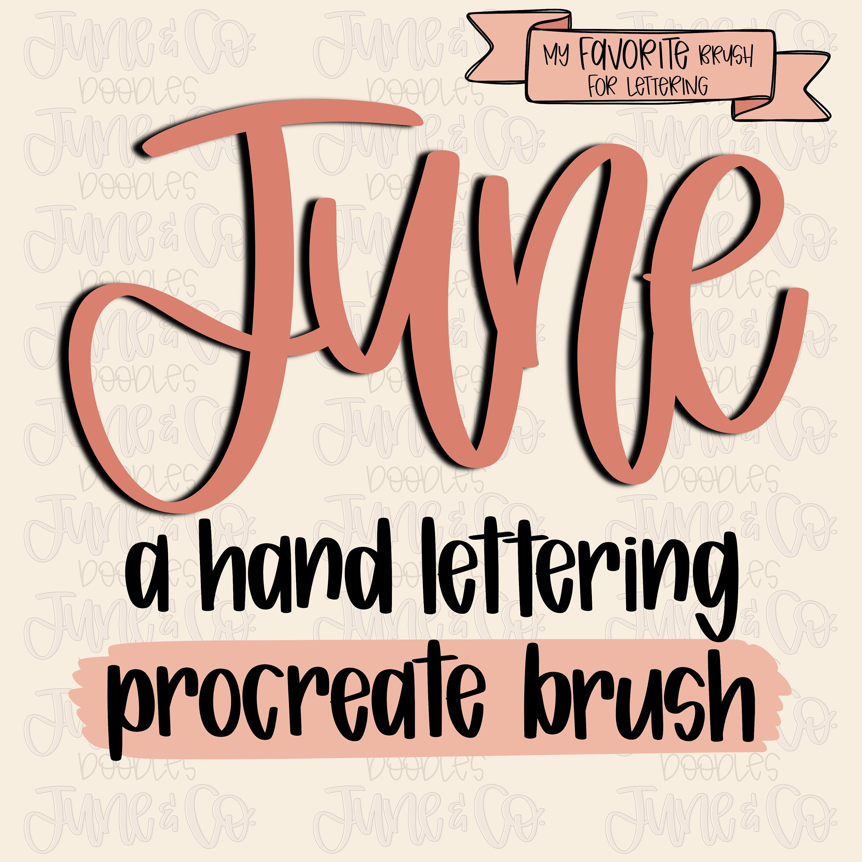 June Procreate Brush| Hand Lettering Brush For Procreate| Modern Calli ...
