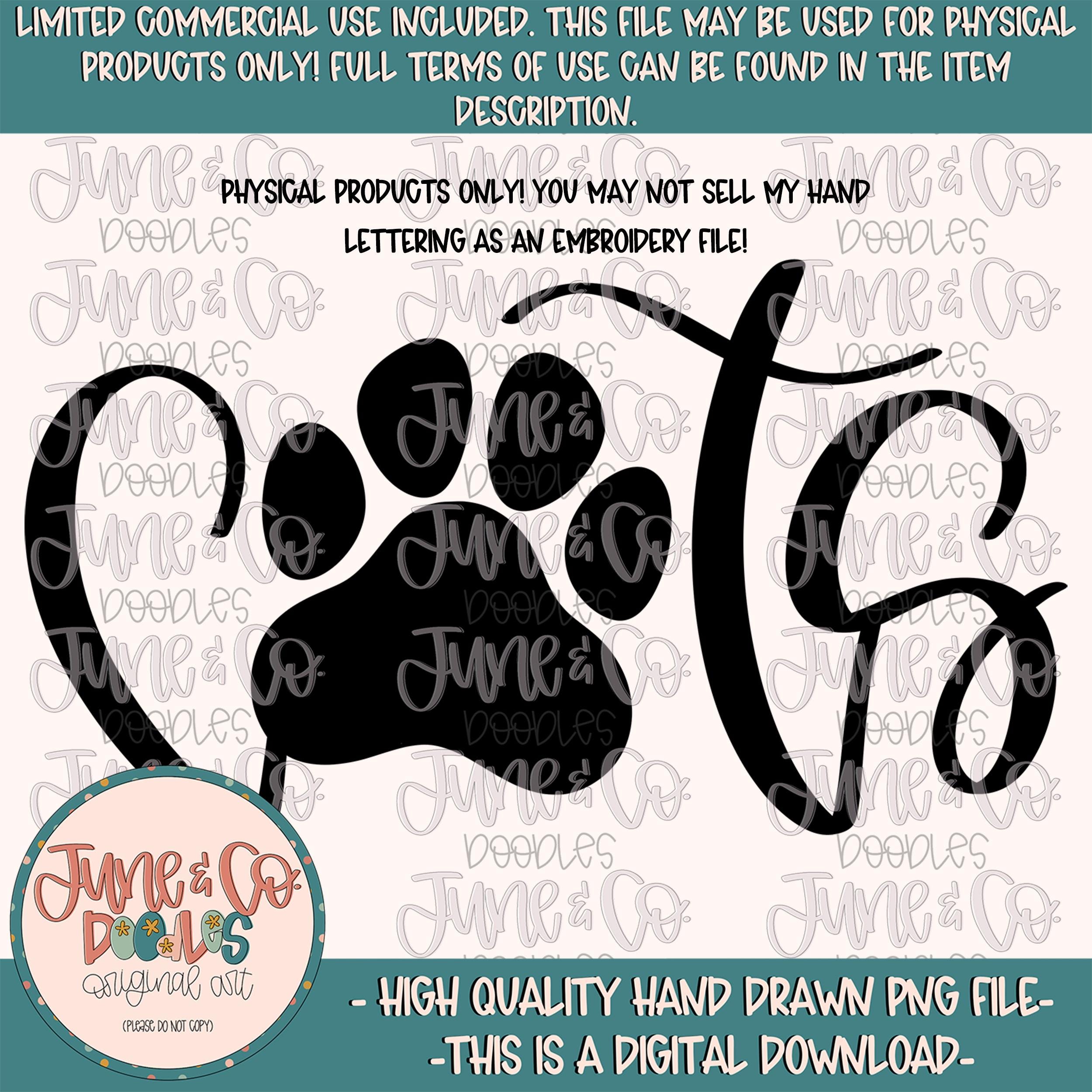 Cats Mascot Lettering With Pawprint PNG| Team Spirit Sublimation File ...