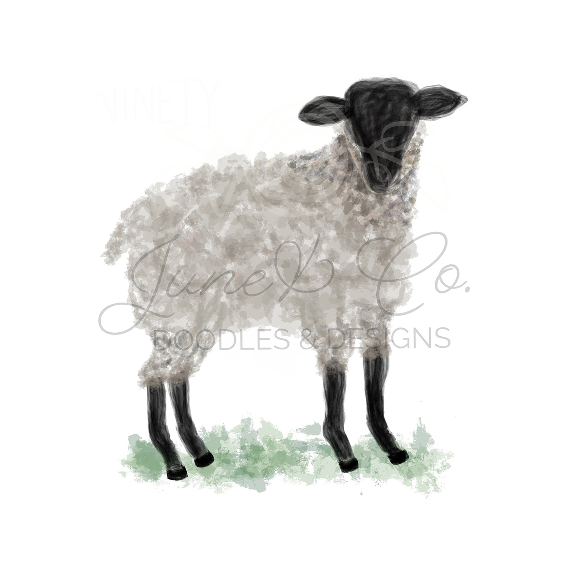 Watercolor Sheep PNG Design| Faceless Sheep Sublimation Design| Sheep ...