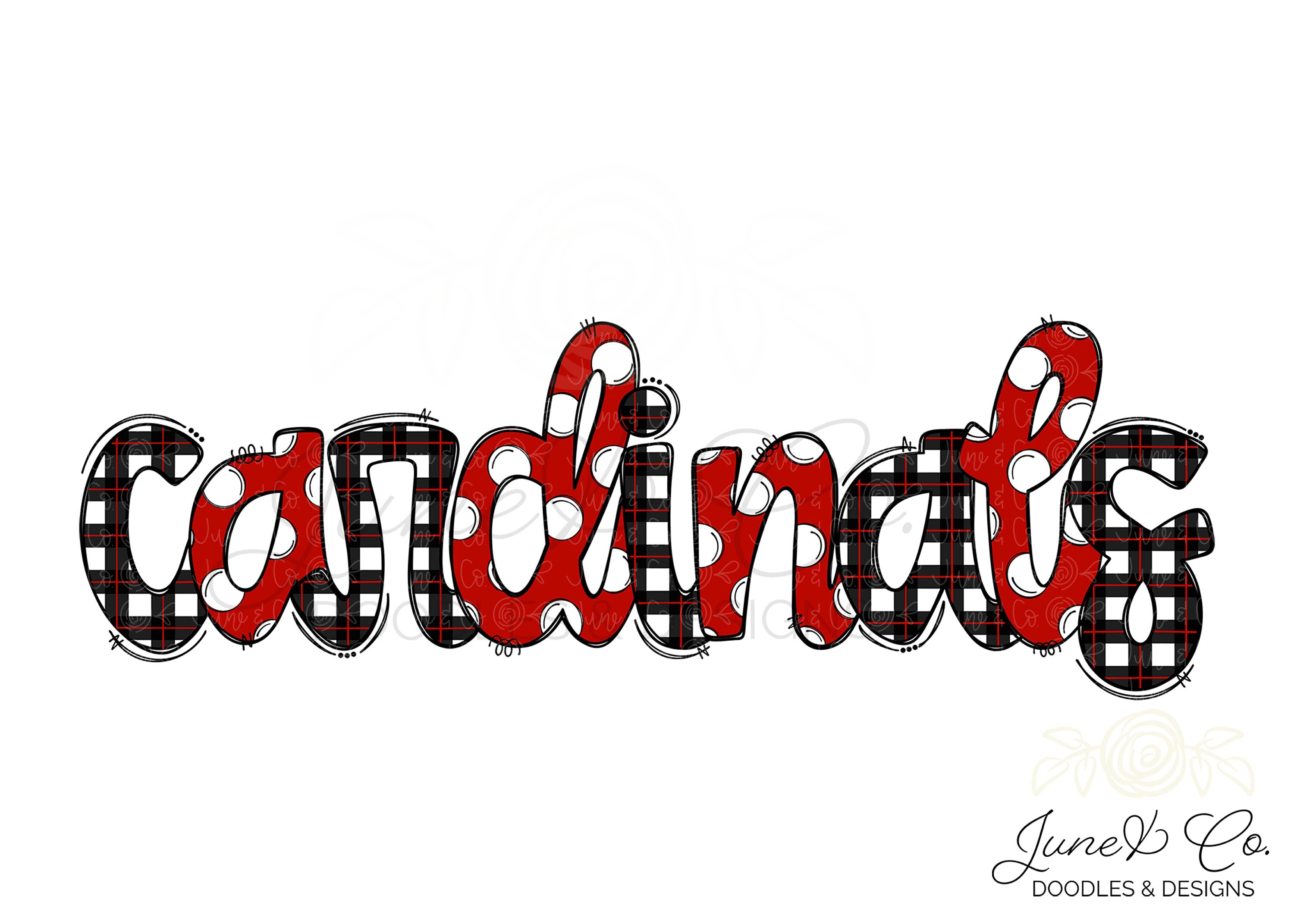 Cardinals Doodle PNG| Mascot Lettering Sublimation File| Sports Team S ...