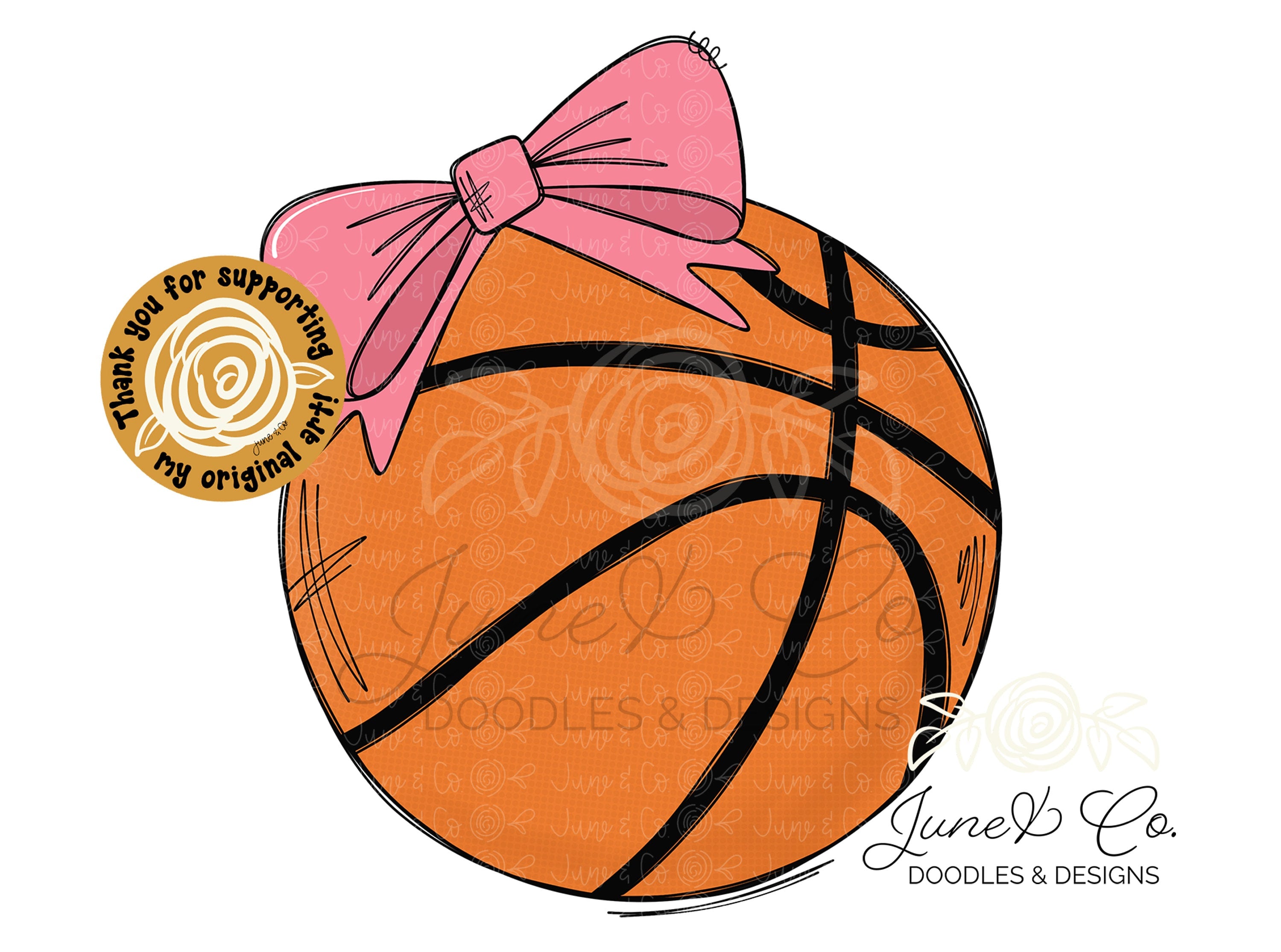 Girl Basketball PNG| Basketball With Bow Sublimation File| Girls Baske ...