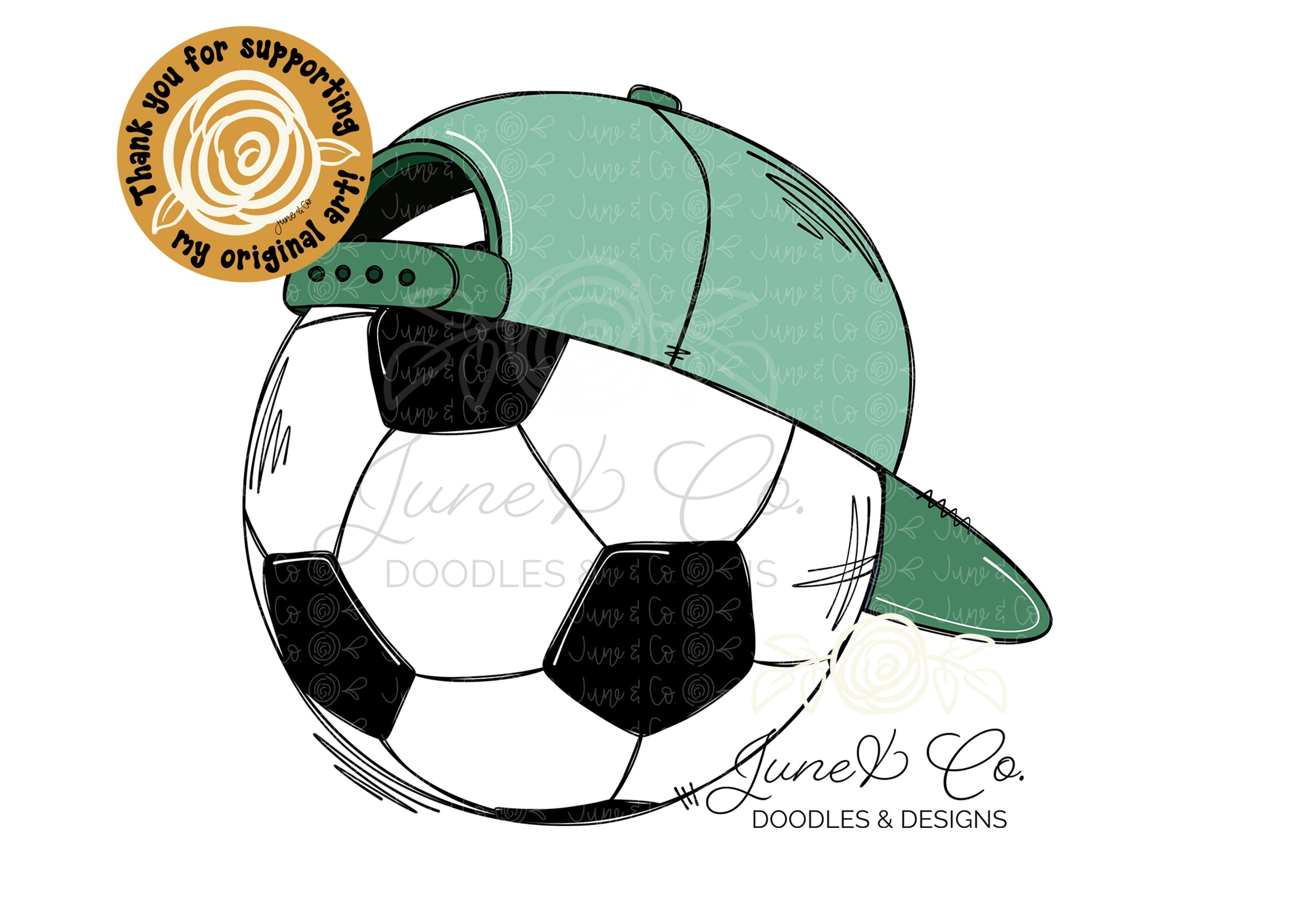Cool Soccer Ball PNG| Soccer Ball With Hat Sublimation File|Boys Socce ...